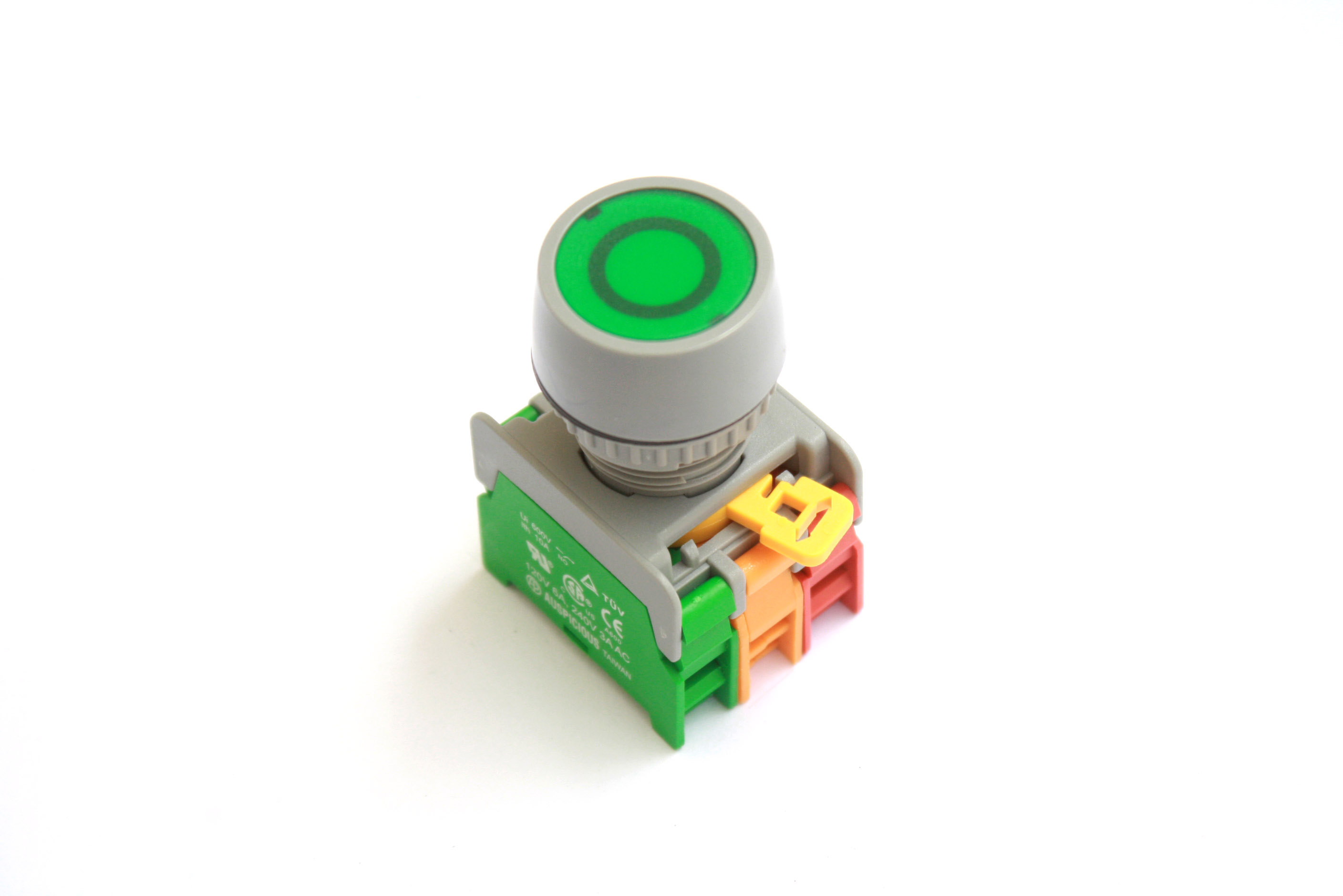 Latching Push Button Green 22mm Model: GPF22 Auspicious