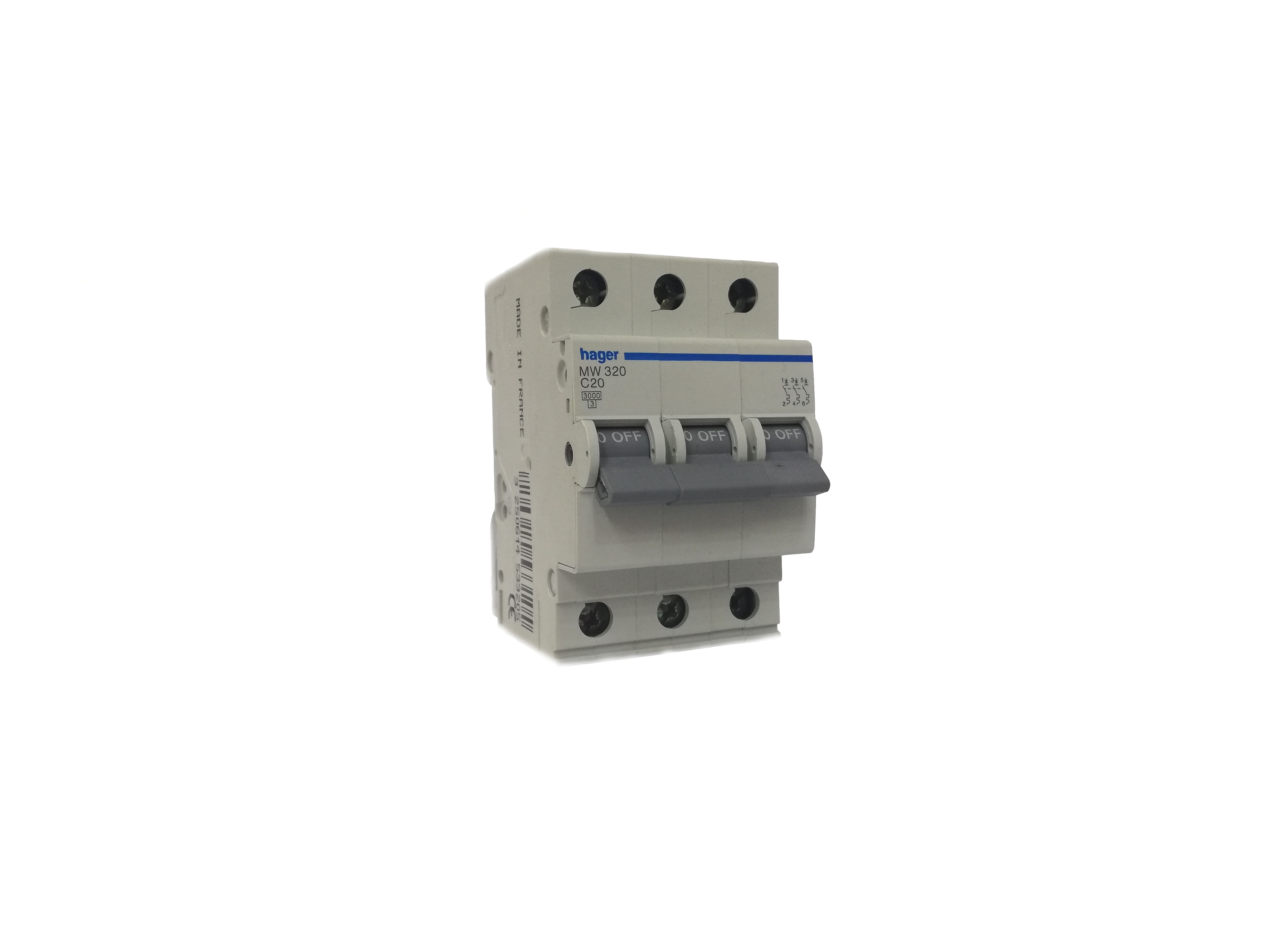 MW320 MCB 20A 3 Pole 3kA Type C - Hassan Abbas Trading Co. LLC