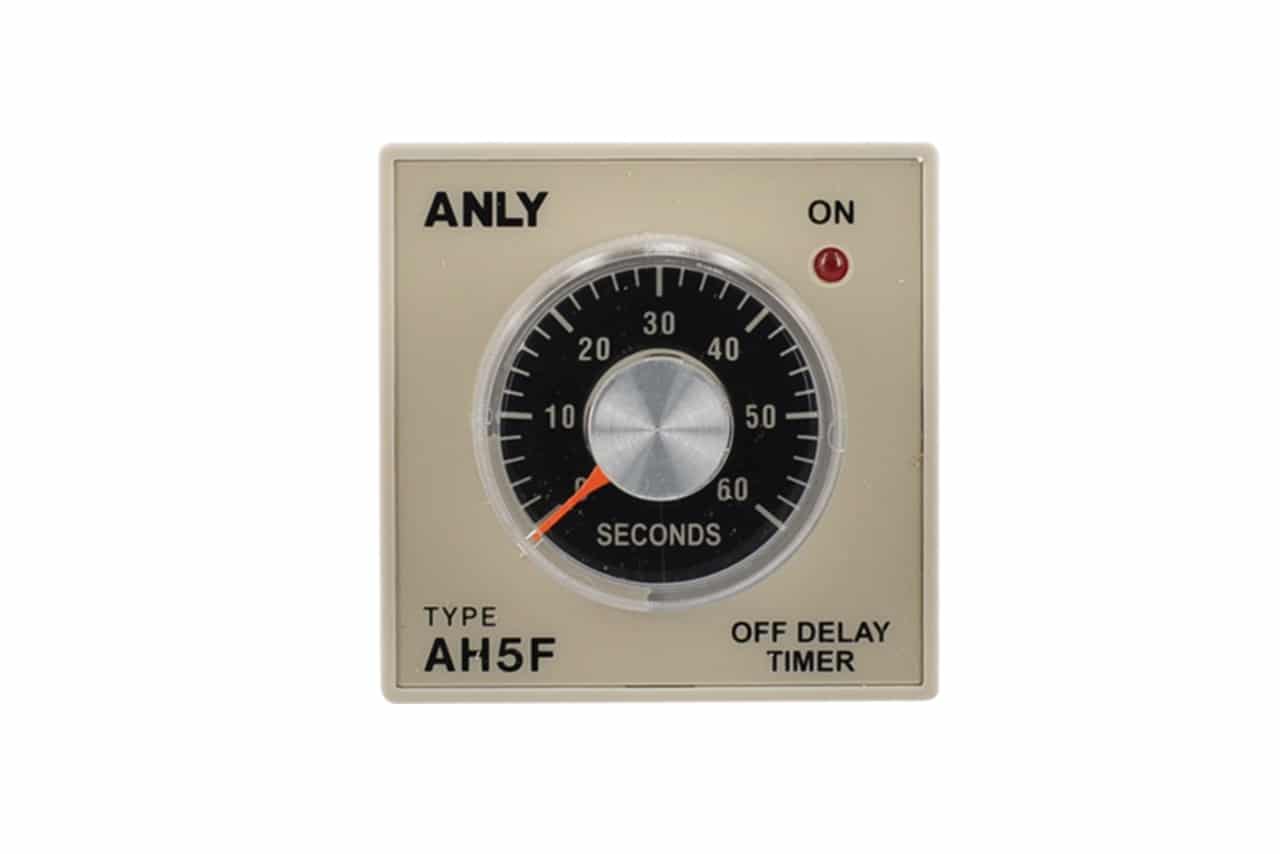 Off Delay Timer 8 Pin Round Din Rail Base Mounting Model AH5F 2 Anly
